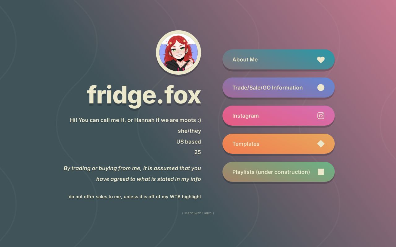 fridge.fox's carrd